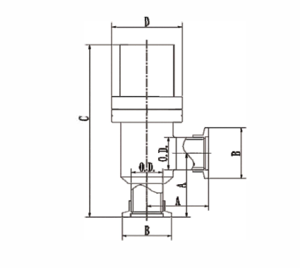 KF Pneumatic Right Angle Vacuum Valve | BOWAH VACUUM