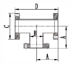 CF Tee, Conflat(CF) 3-way Tee Vacuum Fittings | BOWAH VACUUM